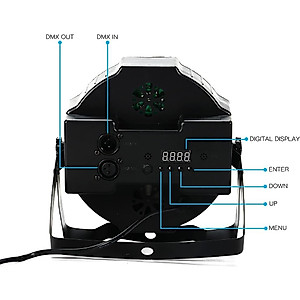 Litake DJ Par Lights, RGB 36 LED Stage Lights Sound Activated,Remote & DMX Controlled LED Uplights,7 Modes Uplighting for Dance Party Church Wedding Birthday Holiday Music Show-2 Pack