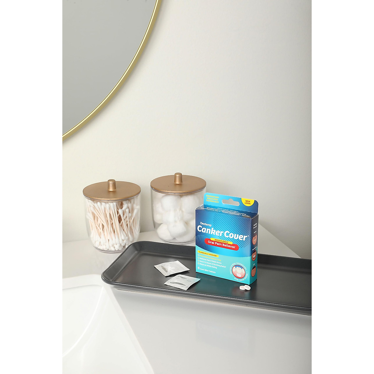 Dentemp Canker Cover - Canker Sore Medicine Pain Reliever (6 Counts) - Canker Sore Treatment to Relieve Canker Pain, Mouth Sores & Mouth Irritation - Fast Acting Canker Sore Relief Tablets for Adults