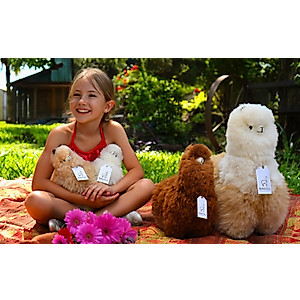 AlpacaNext Llama Stuffed Animal – 9 inch. Cute, Soft and Cuddly Alpaca Plush Toy Handcrafted on Real Alpaka Natural Fur (9 inches, Beige)