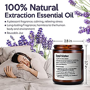 Soul Sister Gifts for Women, Soul Sister Candle, Best Friend Candles for Women, Funny Unique Birthday Gifts for Female Best Friends Coworkers Classmates Bestie, Lavender Scented Candle Home Decor