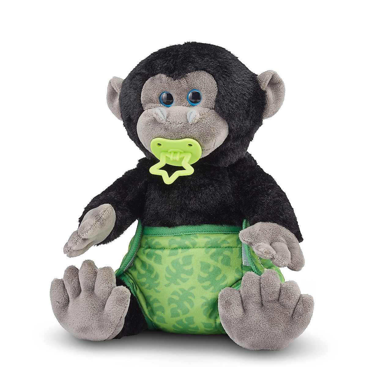 Melissa & Doug 11-Inch Baby Gorilla Plush Stuffed Animal with Pacifier, Diaper, Baby Bottle
