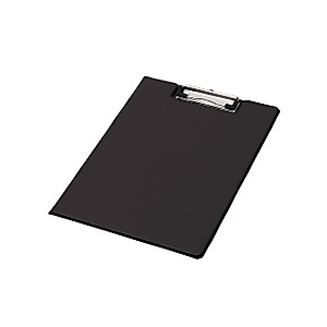 Q Connect Foolscap/A4 PVC Foldover Clipboard - Black
