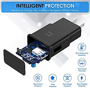 Adaptive Fast Charger Kit with USB Type C Cable 6.6ft Compatible with Samsung Galaxy S8/S9/S10/S10 Plus/S10E/ S20/S20 Plus/S21/S21 Ultra/S22/S22 Plus/S22 Ultra/Note 8/Note 9/Note 10/Note 20 2-Pack