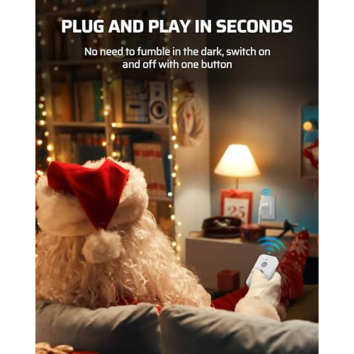 DEWENWILS Indoor Remote Control Outlet, Expandable Remote Light Switch Kit, Wireless On Off Power Switch, 100ft RF Range, Compact Design, White