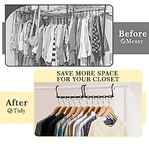 UniqNest Magic Hangers Space Saving 12 Pack, Multifunction Closet Clothes Hanger Organizer and Storage, 5 Holes Closet Space Savers Hanger Stacker for Small Space Organization