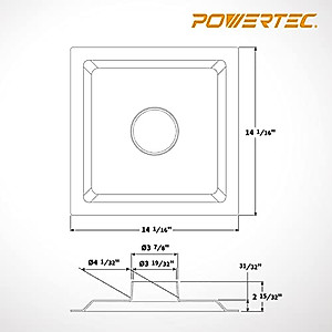 POWERTEC 70132V 14" Table Saw Dust Hood, 1 PK