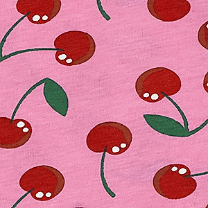 The Children's Place Baby Girls and Toddler Long Sleeve Cherry Print Solid Henley Knit Babydoll 2-Pack Dress, in The Pink, 3T US