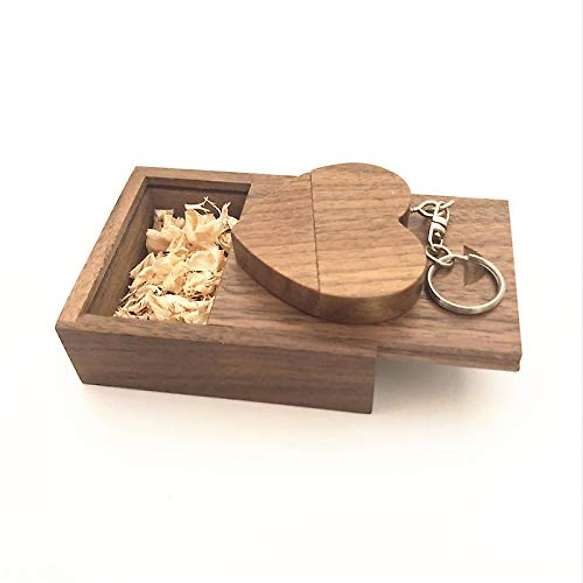 A Plus+ 10 PCS Eco Wooden USB Flash Drive 16GB Heart Shaped with Matching Box for Wedding Photography Valentine's Day
