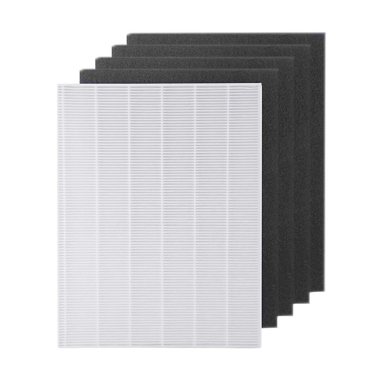 WuYan 4pcs Air Purifiers Part Carbon Front Filter and 1 Main HEPA Filter for Winix 115115 5300 5500 630