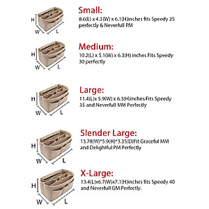 LEXSION Felt Insert Bag Organizer Bag In Bag For Handbag Purse Organizer Fits Speedy Neverful