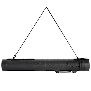 Juvale Poster Tube with Strap, Black Expandable Storage Tube, Holder, Container for Posters, Blueprints, Artwork, Map (30 to 49 Inches)