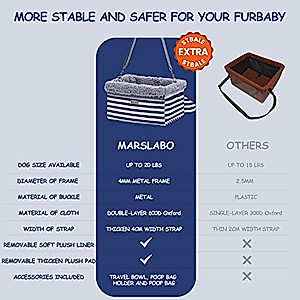MARSLABO Dog Car Seats for Small Dogs, Upgrade Dog Booster Seat with Metal Frame Construction with Double-Layer Oxford, Perfect for Small Pets up to 20lbs