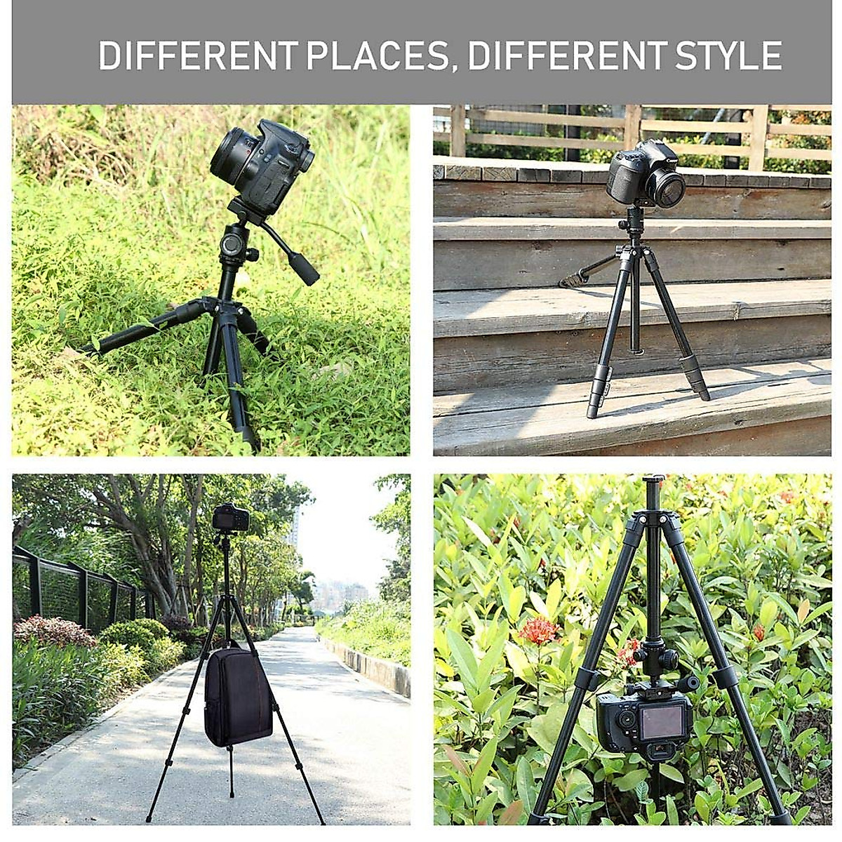 Abithid Camera Tripod for DSLR,Phone Holder Tripod for Camera, Compact Light Video Vlog Blogging Stand with Quick Plate and 360°Pano rama Ball Head for Travel
