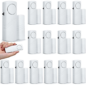 16 Pieces Door Window Alarm for Home Security Bulk Wireless Door Window Alarm Sensors Anti Theft Window Security Alarm Burglar Alarm for Kids Safety, Doorbell, Office, House Security Protection