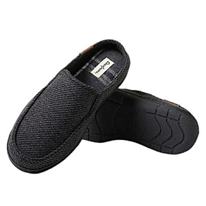 Dearfoams Men's Indoor/Outdoor Breathable Memory Foam Clog Slippers in Black 9-10 Medium