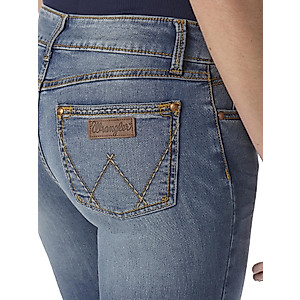 Wrangler Women's Retro Mae Rise Stretch Boot Cut Jean, Wash Mid, 15W x 32L