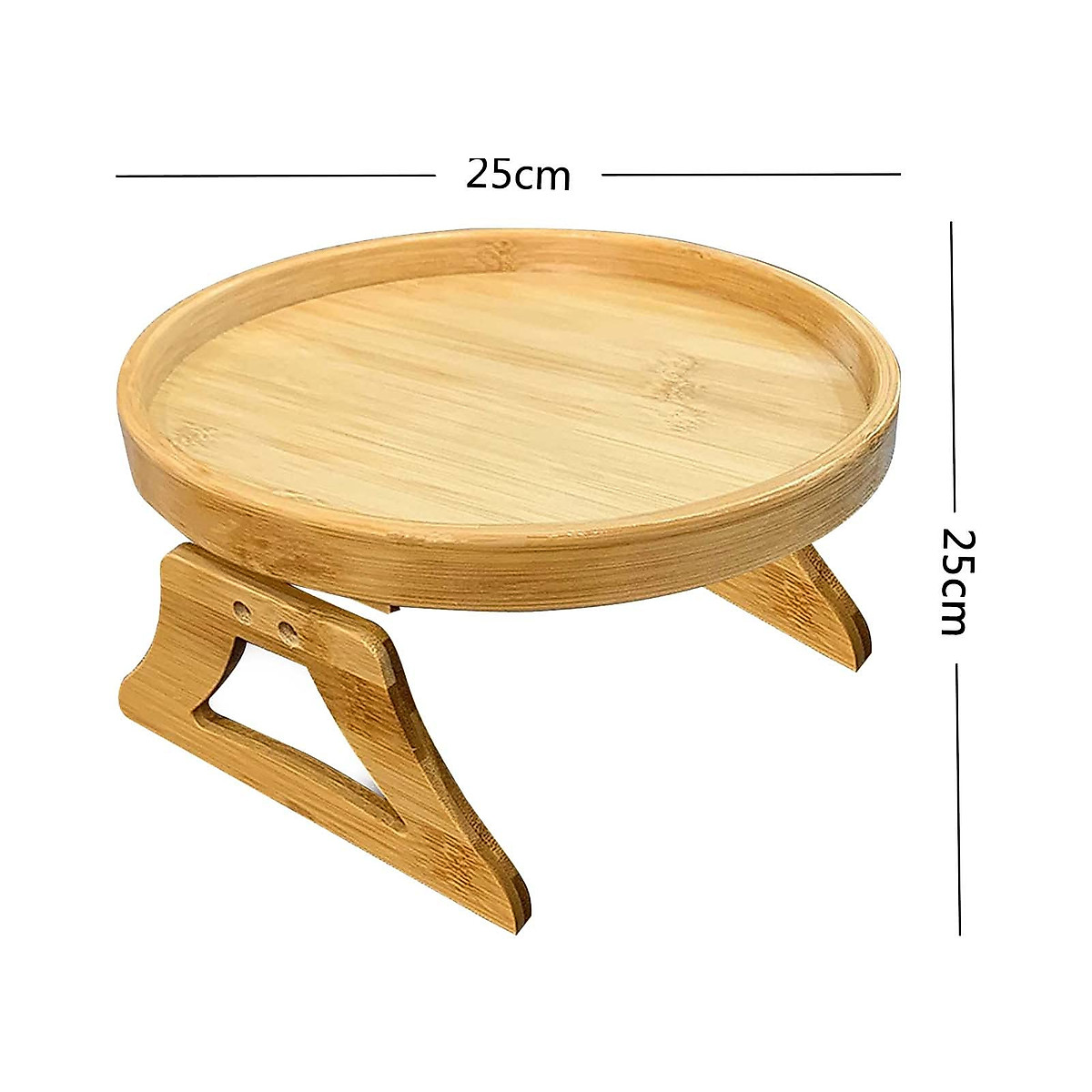 Couch Arm Table Tray, Wooden Sofa Tray Table, Durable Circular arm Tray with a Clip Design, Foldable Sofa Arm Tray, Armrest for Couch, Stable Sofa Arm Table for Eating and Drinking
