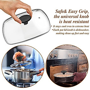 TIESOME 3 Pcs Pot Lid Knob, Universal Replacement Pan Lid Cover Knobs, 5.5cm Large Handle Lid Knob, Kitchen Cookware Knob Handle, Bakelite Circular Handgrip Knobs