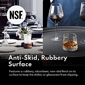 New Star Foodservice 25453 Non-Slip Tray, Plastic, Rubber Lined, Oval, 20.5 x 25.25-Inch, Black…