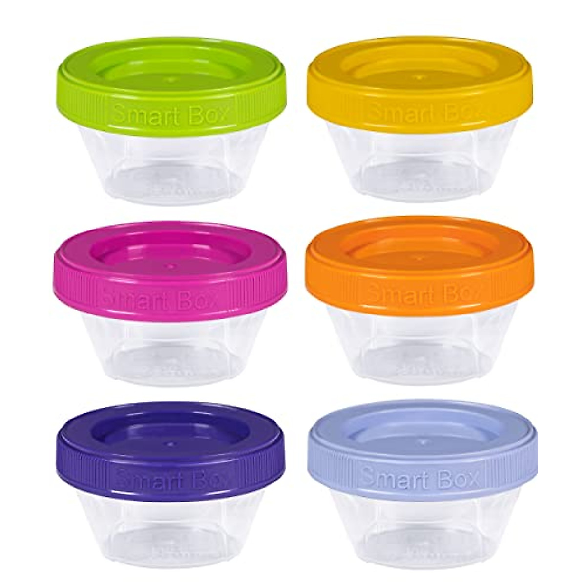 ARNO Food Containers Screw And Seal Lid Twist Tap Storage Organizer Twist Cap 2.0 OZ Set of 6 BPA Free
