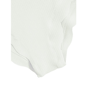 SweatyRocks Women's 2 Pieces Swimsuit High Waist Scalloped Trim Lace Up Bikini Set Plain White L