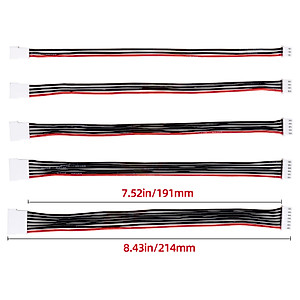 HobbyPark JST-XH 2S 3S 4S 5S 6S LiPo Battery Balance Charger Extension Cable Balance Charging Wire Lead Adapter for RC Drone, Quadcopter, Multirotors,Cars, Trucks, Planes, Boats (5PCS)