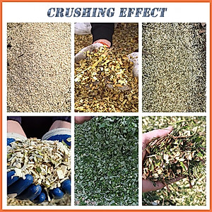 HayWHNKN Wood Shredder Chipper Hand Pushed Wood Crusher Branch Crusher 5inch Max Wood Diameter 220v 3kw for Corn Straw Grass