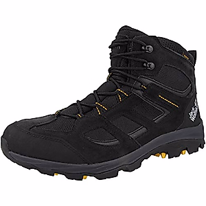Jack Wolfskin Men's Vojo 3 Texapore Mid Hiking Shoe Boot, Black/Burly Yellow XT, 10.5