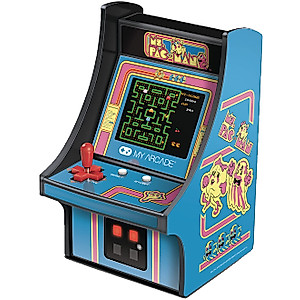 My Arcade Micro Player Mini Arcade Machine: Ms. Pac-Man Video Game & Pac-Man 40th Anniversary Micro Player, Fully Playable, 6.75 Inch Collectible, Full Color, Gold Plated, Yellow