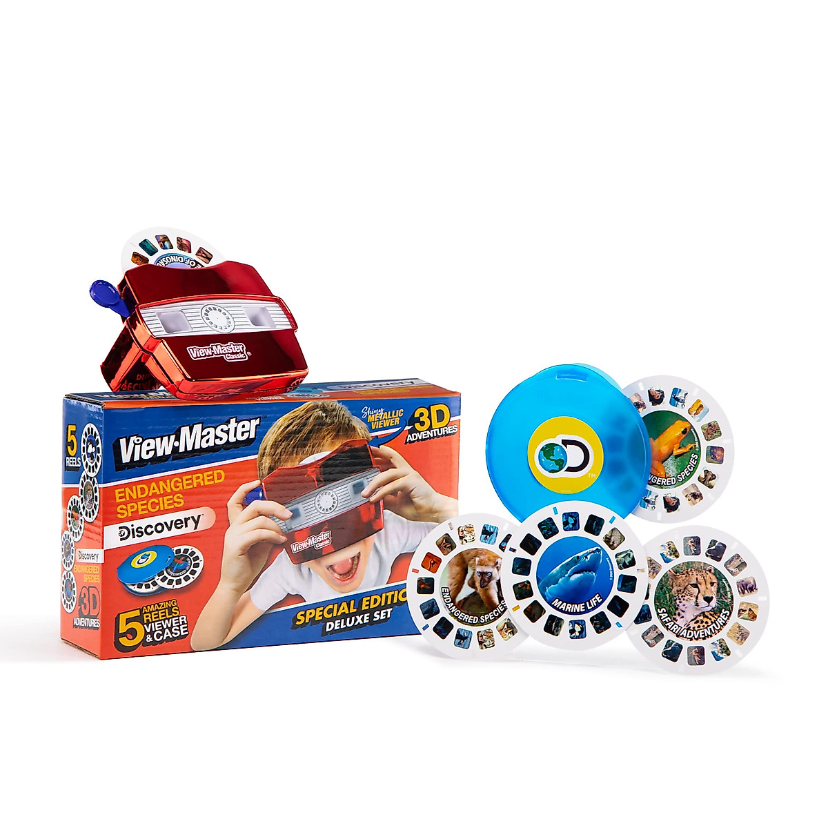 View Master Classic with Discovery Kids Reels - Metallic Viewfinder with 5 Reels Included - STEM, Retro, Nature Learning Toy for Kids and Adults, Toddlers, Ages 3+