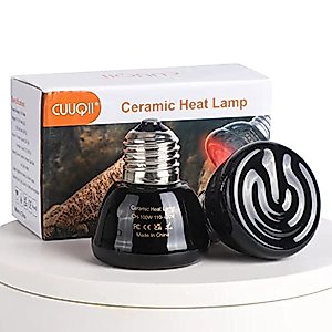 CUUQII 2 Packs Reptile Heat Lamp Ceramic Emitter, 100W Heat Lamp Bulbs Ceramic Heat Lamp No Light Emitting Chicken Coop Heater for Amphibian Pet Incubating Chick Reptile Heater-E26/E27 Base