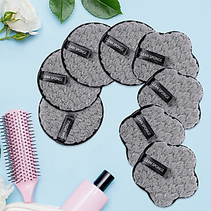 Tugaizi 8 Pack Reusable Makeup Removing Pads Face Cleansing Pads Face Eraser Removing Cleaning Puff Soft Chemical-Free Facial Cotton Pads with Laundry Bag 4.7" Dia