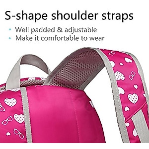 BLUEFAIRY Girls Backpack Kids Elementary School Bags Child Bookbags Waterproof Lightweight Travel Sturdy Durable Gift Mochila Para 5.6.7.8.9.10 Niñas（Rose Red）