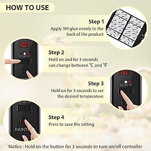 Raintrip Reptile Thermostat,Reptile Heating Pad,16W,Suitable 30-40Gal Terrarium,Temperature Controller for Turtle/Snake/Lizard/Frog/Spider/Plant Box