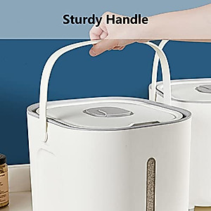 HOMHOLDON 22 Lbs Rice Dispenser,Large Sealed Grain Storage Container with Measuring Cup Food Dispenser Kitchen Organizer for Rice,Beans,Grains,Cereal Dry Food,Pet Food(Large)