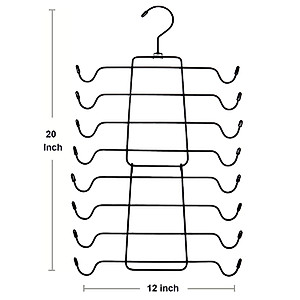 Niclogi Tank Tops Hanger Bra Hangers 2 Pack Space Saving Hanger Metal Folding Closet Organizer for Tank Tops, Cami, Bras, Bathing Suits, Belts, Ties（Black）