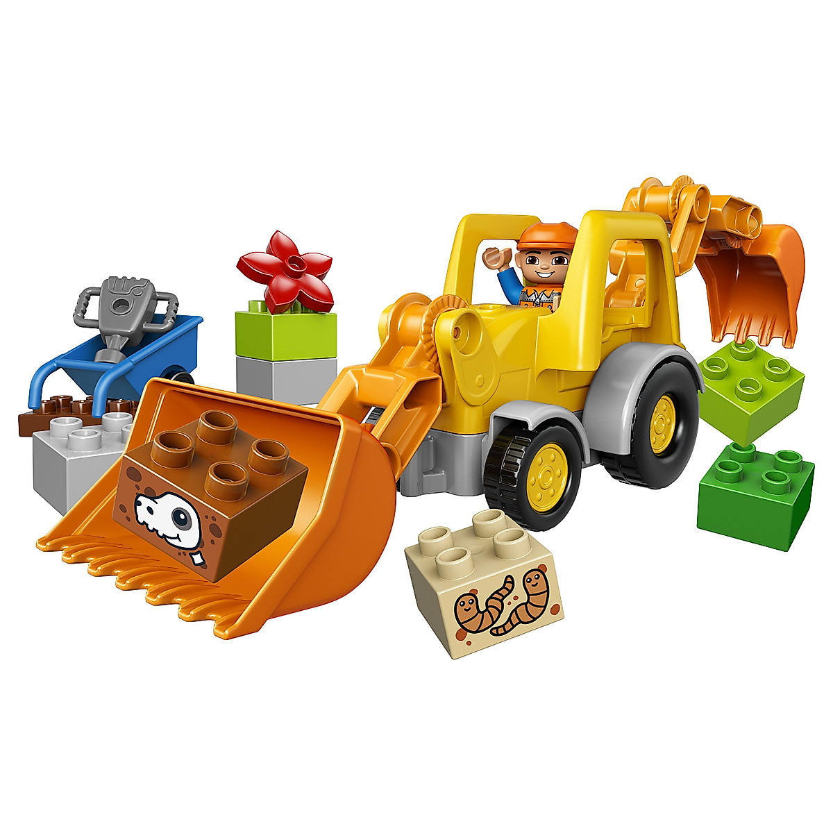 LEGO DUPLO Town Backhoe Loader 10811, Preschool, Pre-Kindergarten Large Building Block Toys for Toddlers