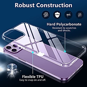 Wilbur Designed for iPhone 14 Pro Max Case Clear,[Anti-Yellowing & Non-Slip] Transparent Shockproof Protective Phone Cases Slim Thin Cute Cover for iPhone 14 Pro Max Released 2022