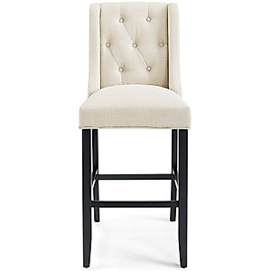 Modway Baronet Tufted Button Fabric Bar Stool, Beige