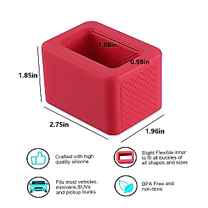 Car Seat Belt Buckle Holder, 2 Pack, Seatbelt Buckle Booster Makes Buckling Easier for Kids (BPA Free), Upright Your Seat Belt Receiver for Easy Access