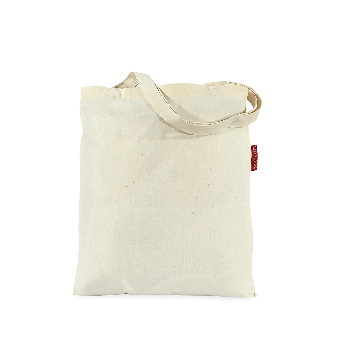 Saan Club 100% Cotton Tote Bags Bulk - Pack of 5 Canvas Tote Bags, Plain Lightweight Washable Foldable Canvas Grocery Bags, Reusable Shopping Bags for Groceries