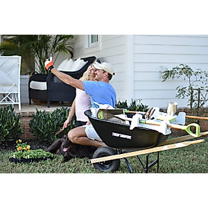 The Burro Buddy, USA Made Lawn/Garden Tray for All 4-6 cu. ft. wheelbarrows. Holds rake, Shovel, Short Handle Tools, Drinks & Water Tight Storage for Phone. Wheelbarrow not Included. Great Gift!