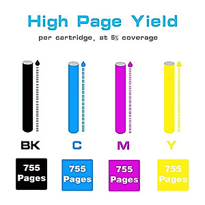 Yumagenta Remanufactured Ink Cartridge Replacement for 127 T127 Ink for WF-3540 WF-3520 WF-3530 WF-7010 WF-7510 WF-7520 NX530 NX625 Workforce 60 545 630 633 635 645 840 845 Printer (Black) (T127-B5)