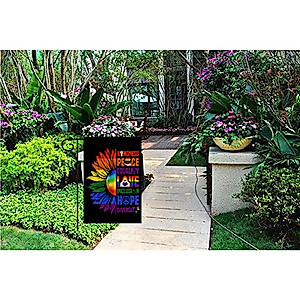 Sunflower Pride Flag Kindness Peace Equality Love Inclusion Hope Diversity Garden Flag 12x18 Vertical Double Sided Be Kind Yard Sign LGBT Community Outdoor Spring Summer Fall Winter Decorations