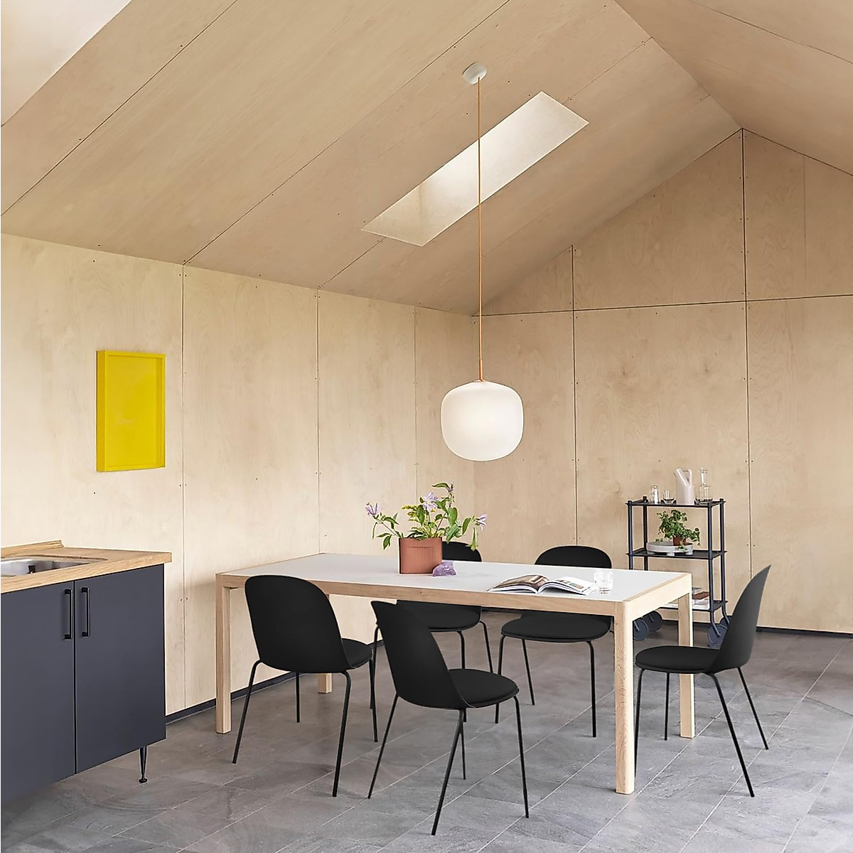 2xhome Set of 2 Modern Stackable Armless Dining Chairs | Plastic Shell with PU Leather Cushion Padded Seat and Metal Legs | Indoor or Outdoor Use | Home Kitchen Patio, Black