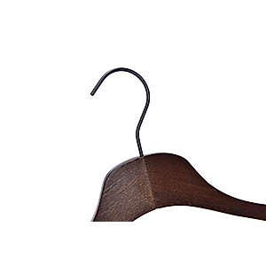 Quality Luxury Very Slim Wooden Suit Coat Dress Hangers 360 Swivel Hook (5, Brown/Espresso)