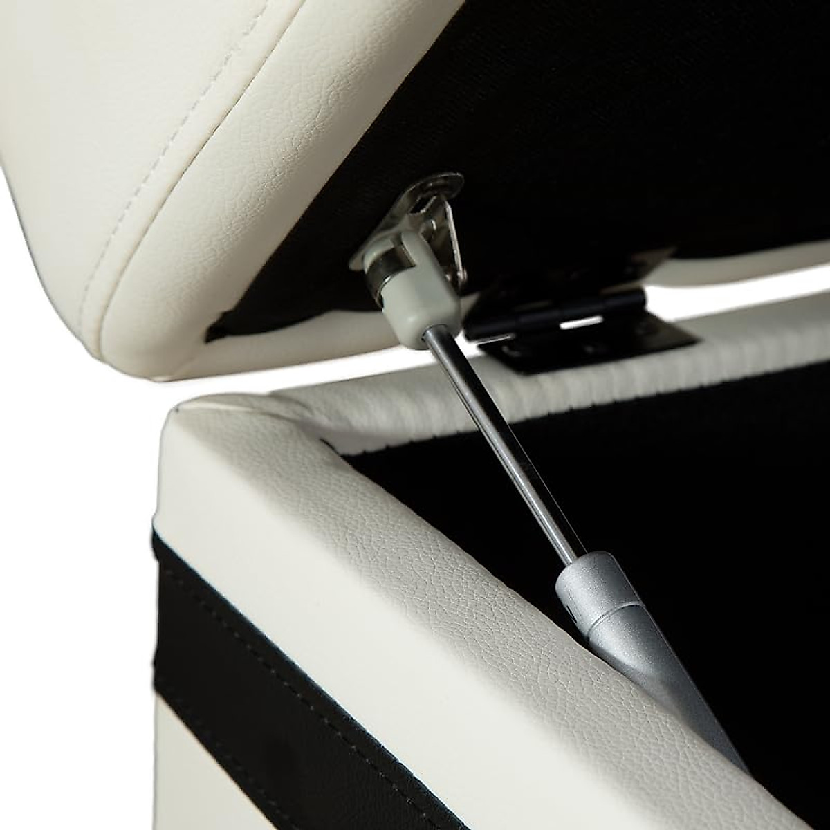 HOMVET L-Shaped Corner 5 Seaters Chaise & Storage Ottoman,Modern Faux Leather Sectional & Sofa Couch with 2 Pillows for Home Office Apartment Living Room Furniture Sets, PU Right, White and Black