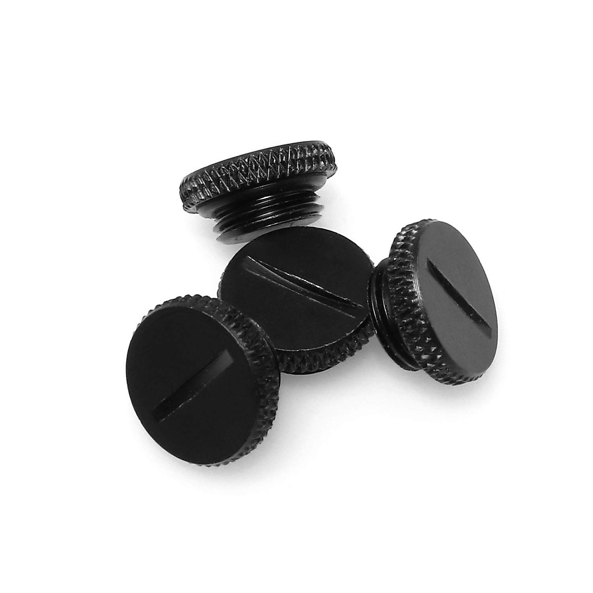 Maxmoral 4Pcs G1/4" Black Chrome Plug Fitting with O-Ring for PC Water Cooling Systems