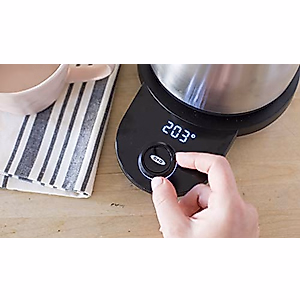 OXO Brew Gooseneck Electric Kettle – Hot Water Kettle, Pour Over Coffee & Tea Kettle, Adjustable Temperature, Built-In Brew Timer, Stainless Steel, 1L​