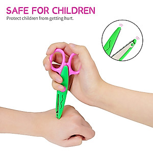 Colorful Craft Scissor Set with Decorative Edge in 6 Patterns Available for Left and Right Handed Safe for Kids Decorative Scissors for DIY, Scrapbooking, Kids Crafts to Make Smooth Cuts 6 Pack